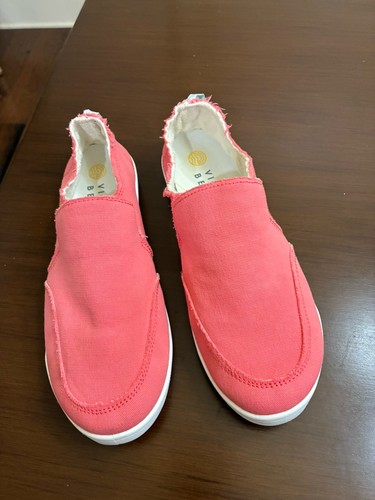 Vionic Beach Malibu Canvas Slip On Shoes Women's Size 8 Pink Coral | eBay