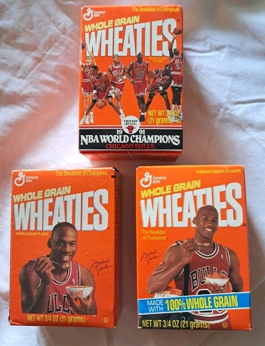 Lot of 3 Michael Jordan Mini Wheaties Boxes - Full - Unopened 90's ...