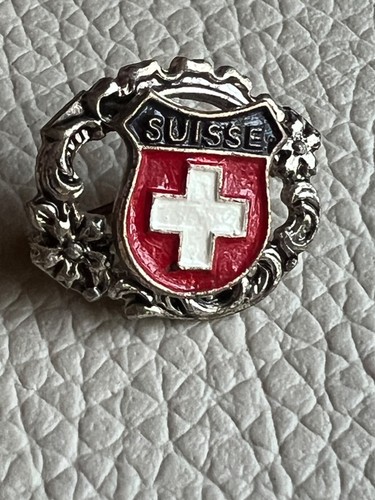 VINTAGE SUISSE (SWITZERLAND) SHIELD SILVER pin badge lapel | eBay UK