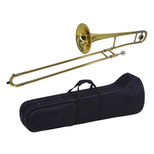 Brass Bb Alto Slide Trombone Gold Lacquer Finish with Carry Case ...