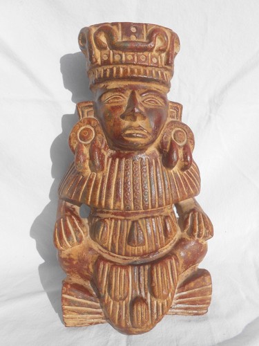 Terracotta Clay Pottery Ceramic 14" Leaning Inca Mayan Aztec Statue | eBay