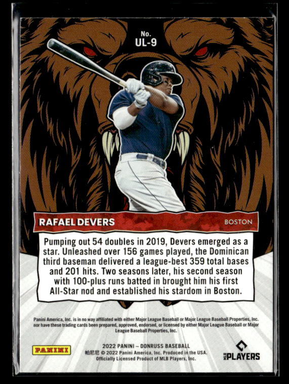 2022 Donruss #UL-9 Rafael Devers Unleashed Diamond NM/M | eBay