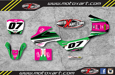Full Custom Graphic Kit Kawasaki KDX 50 STRIKE PINK STYLE stickers ...