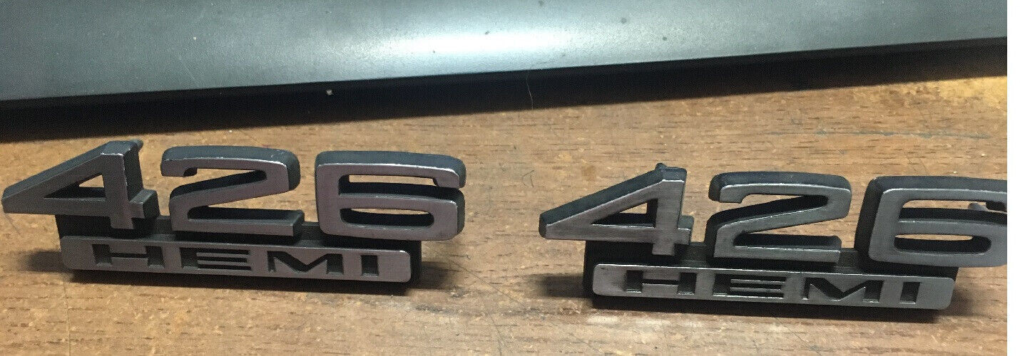 1966-1967 Dodge Charger Coronet GTX Mopar 426 HEMI Fender Emblems Set ...