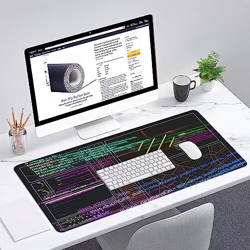Gaming Mouse Pad with Stitched EdgesData Code Desk Mat Extended XL ...