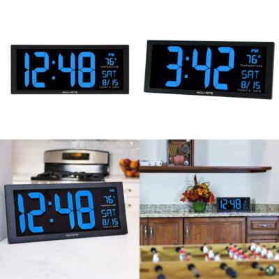AcuRite 75152M Oversized Blue LED Clock with Indoor 14.5-Inch, | eBay