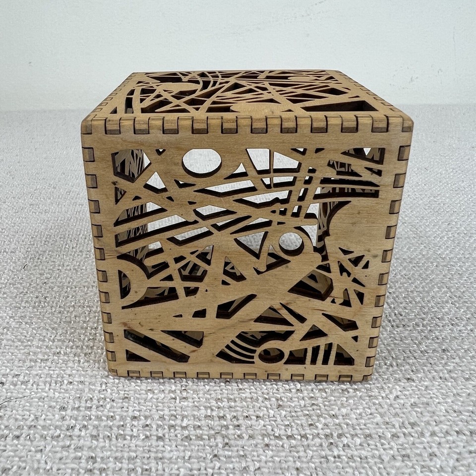 Cedar Street Design Wood Laser Cut Art Stripey Box With Lid Top Retail ...