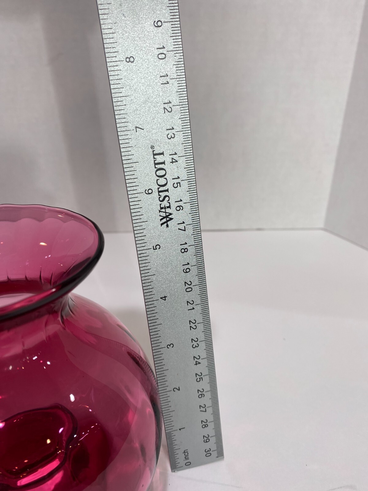 PILGRIM GLASS CRANBERRY VOTIVE CANDLE HOLDER WITH ORGINAL MANUFACTURE ...