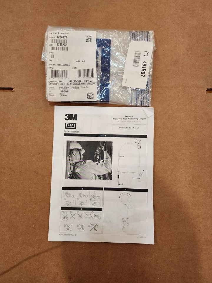 3M DBI-SALA Trigger X Adjustable Rope Positioning Lanyard 1234089, Blue ...