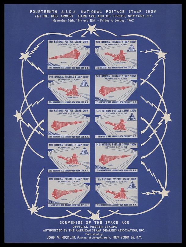ASDA STAMP SHOW LABELS- 1962, IMPERFORATE, SET OF 8 ( 4 INVERTED PAIRS ...