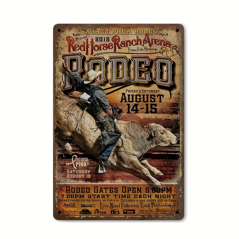 Cowboy Western Tin Aluminum Sign Retro Metal Wall Home Decor Art Rustic ...