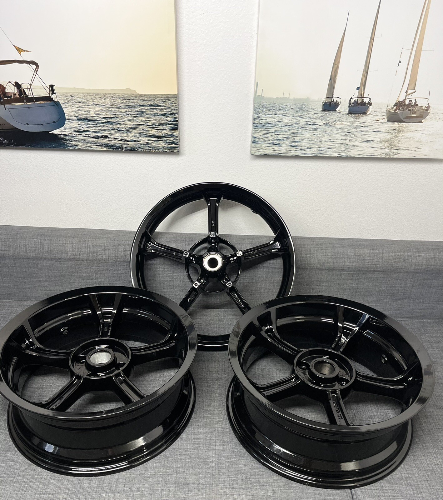 Harley CVO Tri Glide Rims 2020 -24 FLHTCUTGSE CUSTOM BLACK Wheels ...