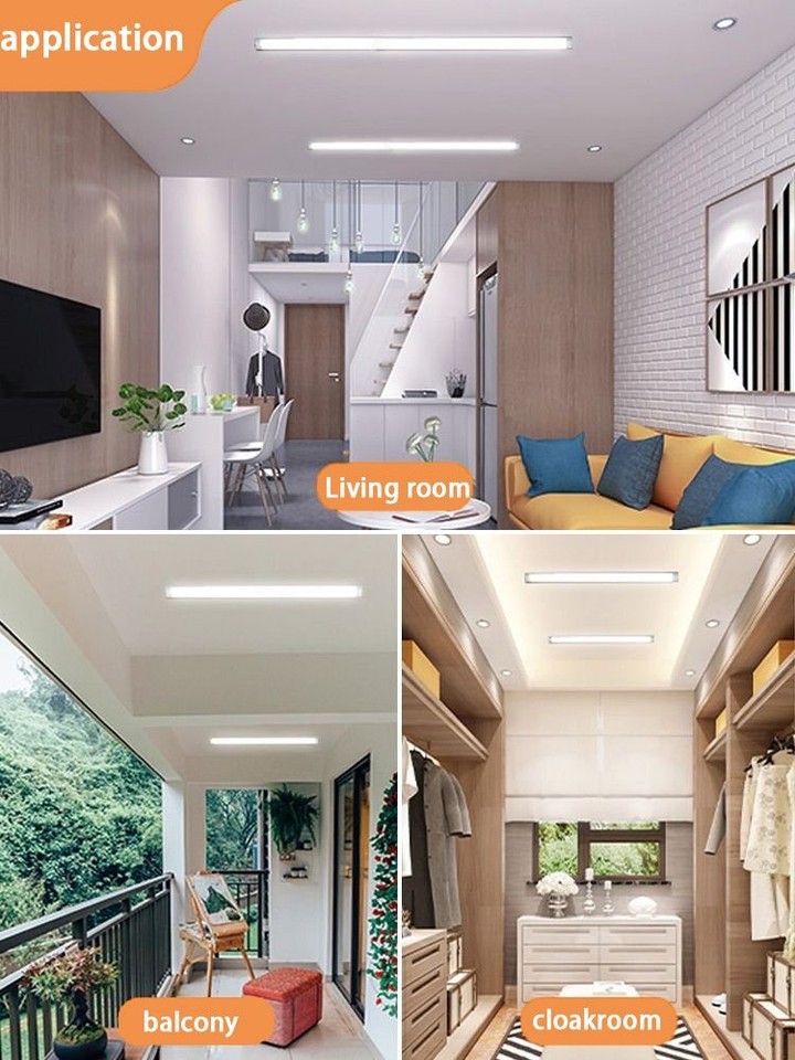 8FT LED Strip Lights Batten Tube Light Office Garage Ceiling Lamp 6500K ...