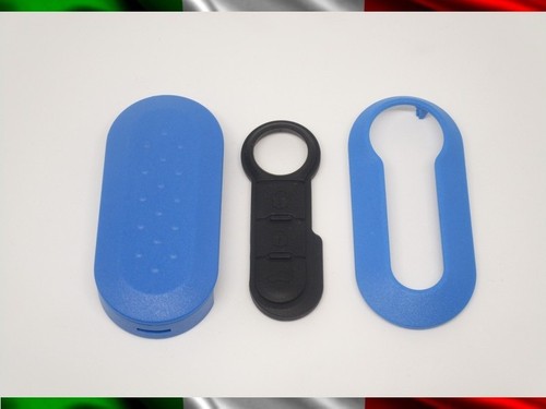 Key Cover Shell + Keys Fiat 500 Punto Bravo Panda 500L Blue Lancia ...