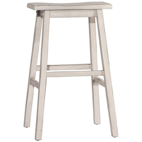 Home Square 29" Transitional Engineered Wood Bar Stool in Sea White ...