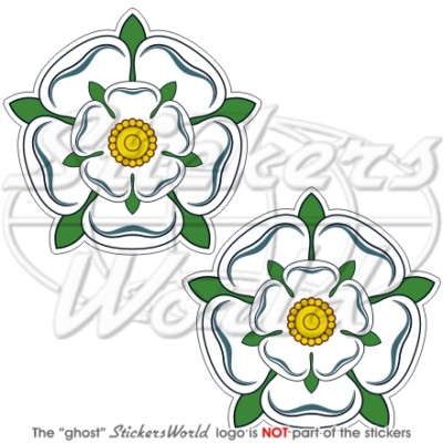 WHITE ROSE of YORK Flower Yorkshire England UK British 75mm Stickers ...