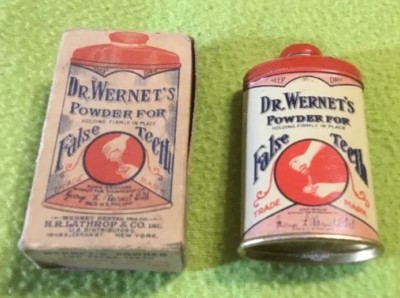 VTG ~ Dr. Wernet's ~ Powder ~ False Teeth ~ Original ~Tin ~ Box | eBay