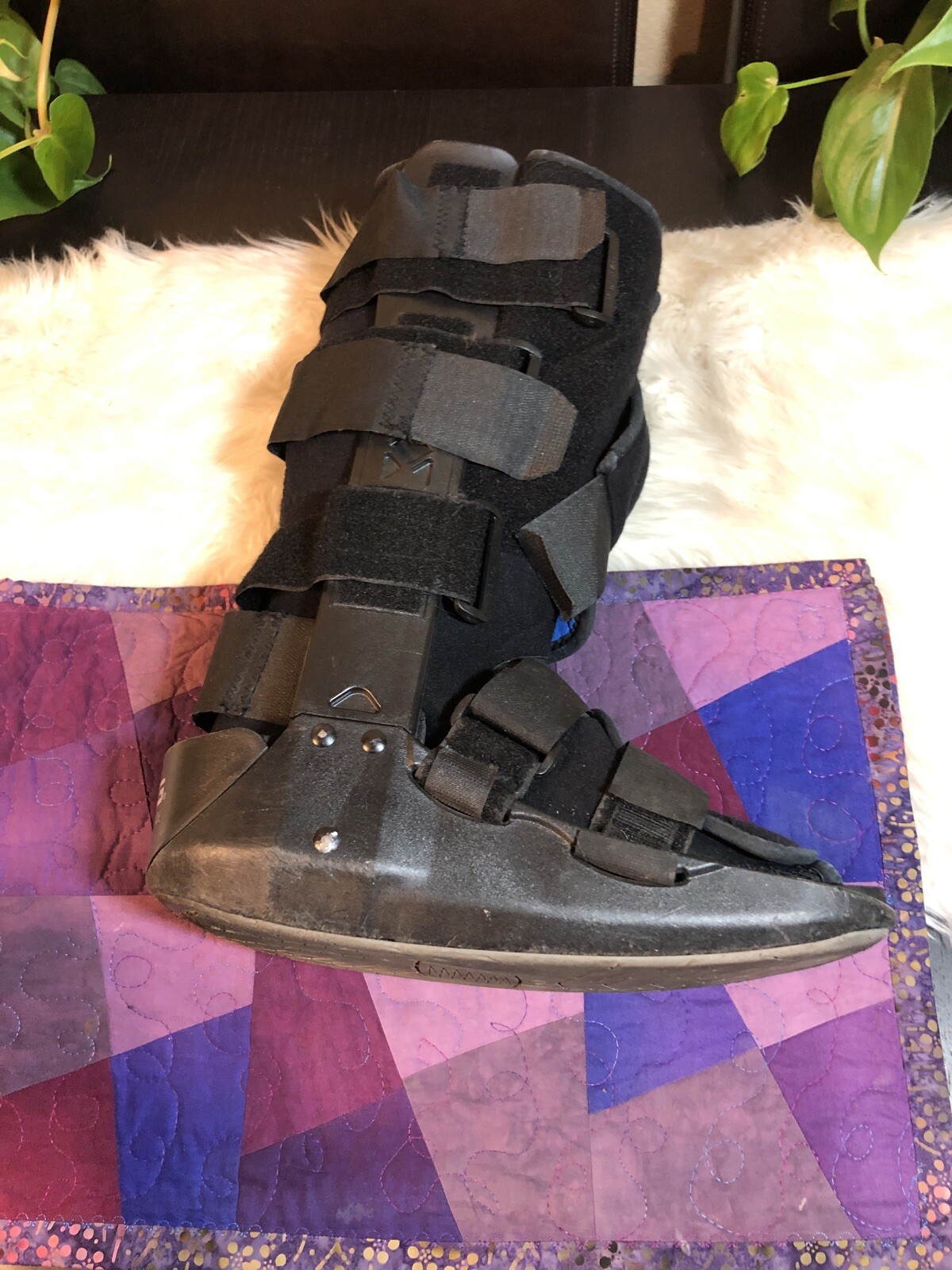 BREG Ankle Foot Brace Walking Boot LARGE Walker Fracture Air Black Tall ...