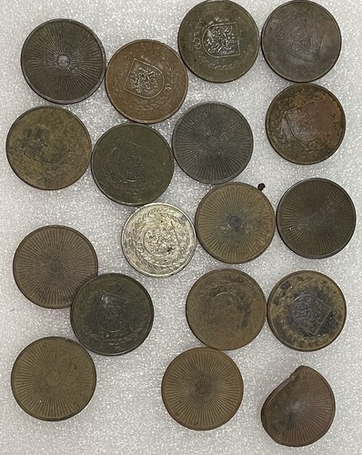 Lot of 19 ~ Unknown Tokens. Tokens With A Shield. Found At Old 160 Yr ...