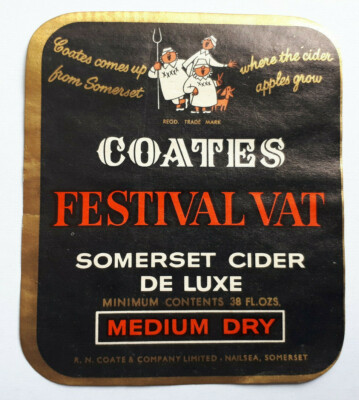 Coates Somerset Cider - Festival Vat De Luxe - 38 Fl oz - Bottle Label ...