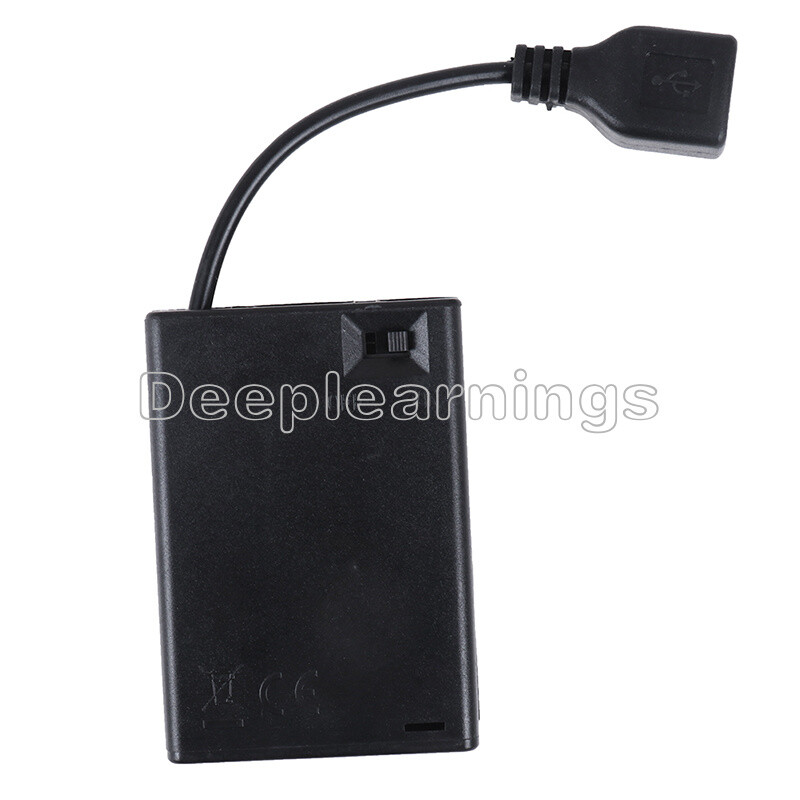 DC4.5V Portable AA Battery Holder Storage Box Case USB Power Supply ...