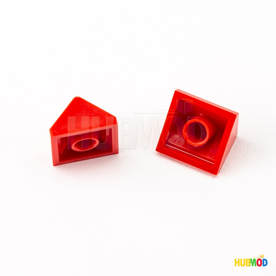 Lot of 10 Genuine LEGO 3043 Red Roof Tile 2x2 Double Slope 45 Brick ...