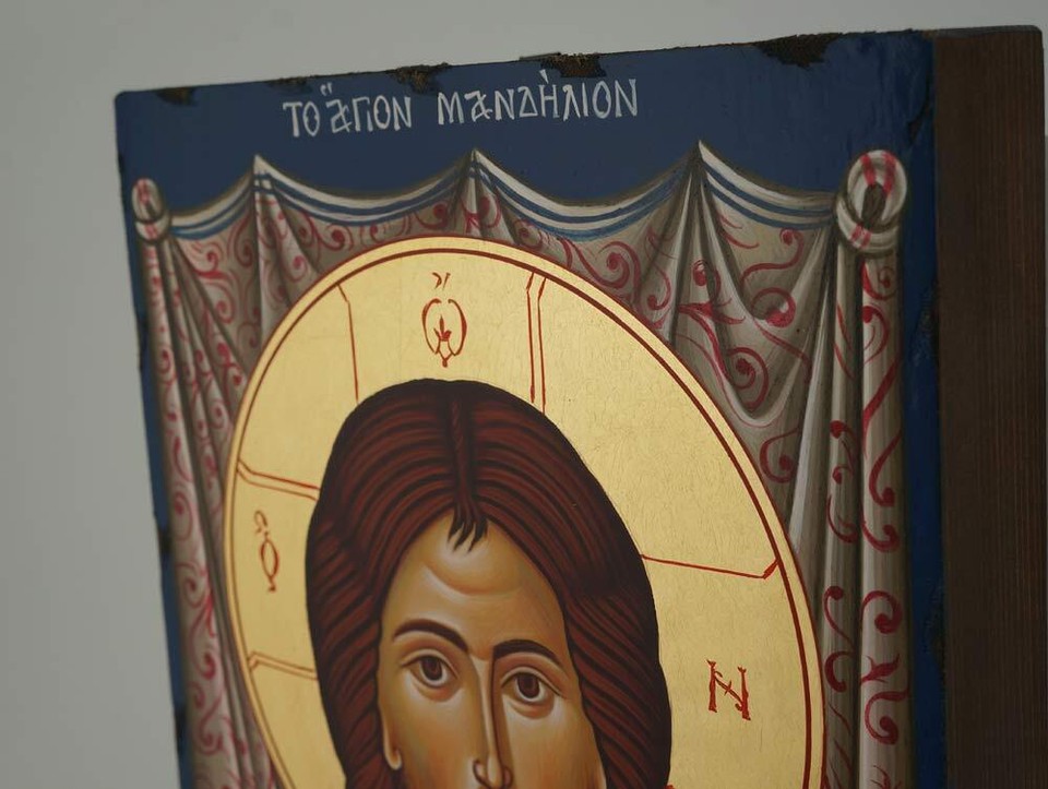 Christ Holy Face (Mandylion) Icon Hand-Painted Byzantine Orthodox ...