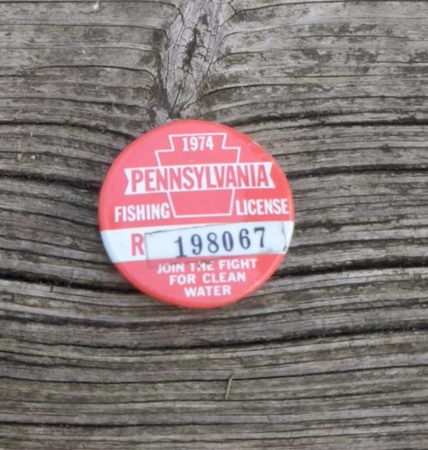 Pennsylvania fishing license button pin 1974 | eBay