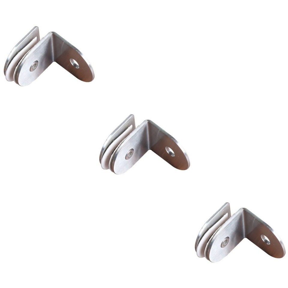 3 PCS Shower Room Fixing Clip Bracket Holder for Window Glass Clamp ...
