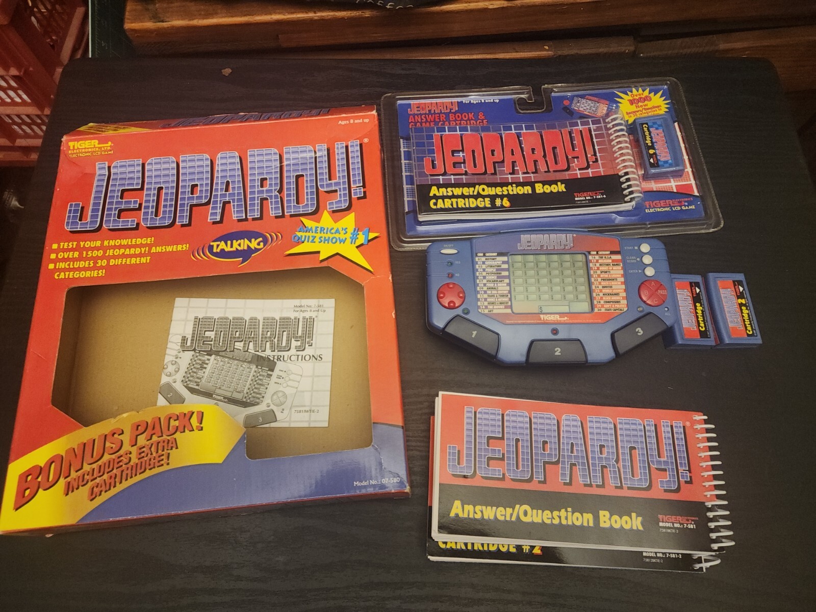 Tiger Electronics JEOPARDY Handheld Game with Cartridges & Books | eBay