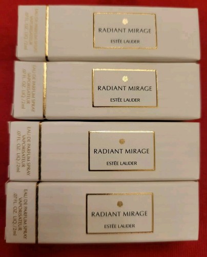 4 Estee Lauder EDP Perfume Radiant Mirage Sample Sprays 2ml Each NEW ...