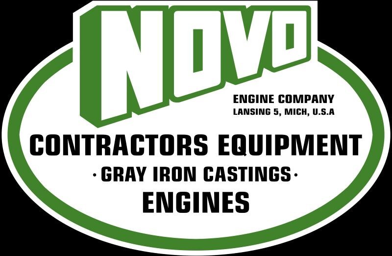 NOVO Engine Co. Contractors Equipment DIECUT NEW 28" Wide Sign USA ...