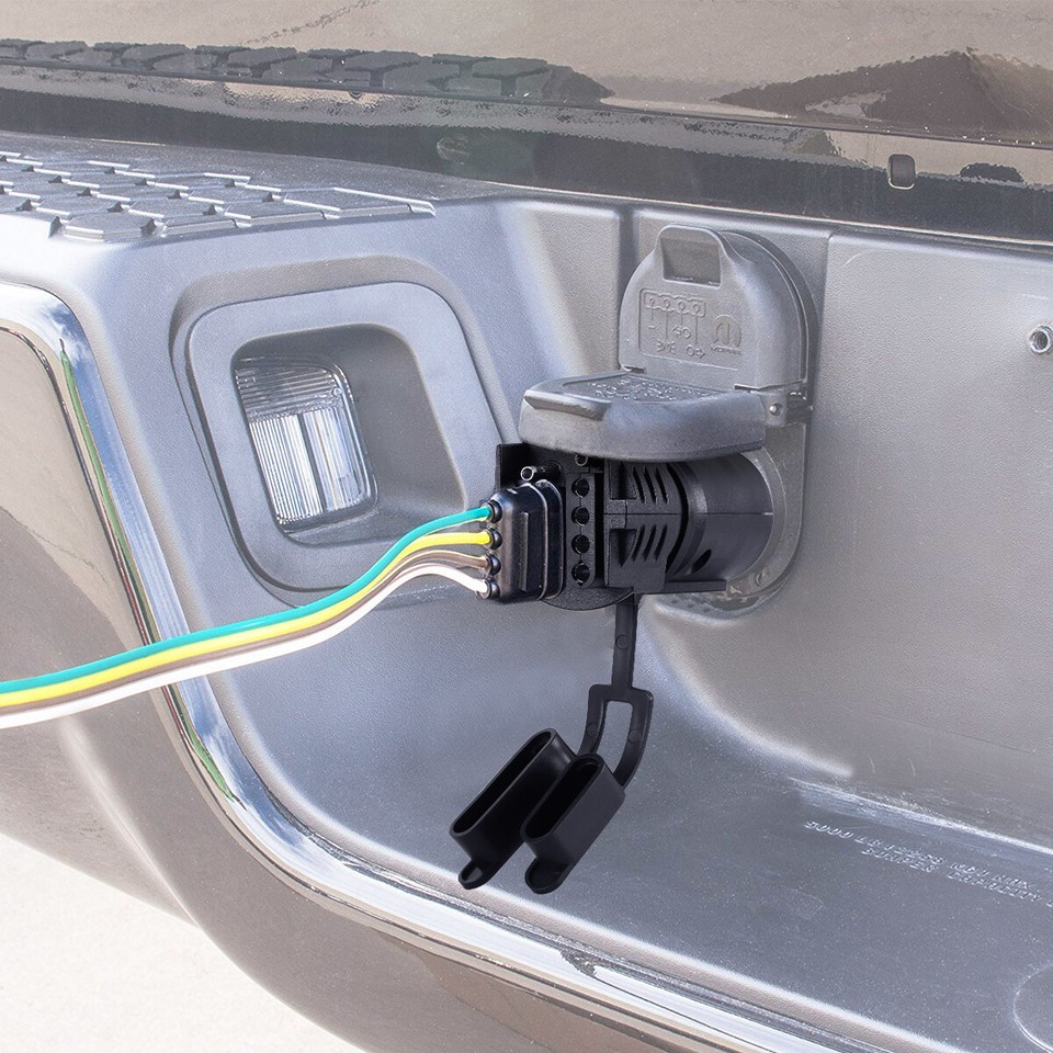 7 Way Round to 4 Way & 5 Way Flat Blade Trailer RV Boat Plug Adapter ...