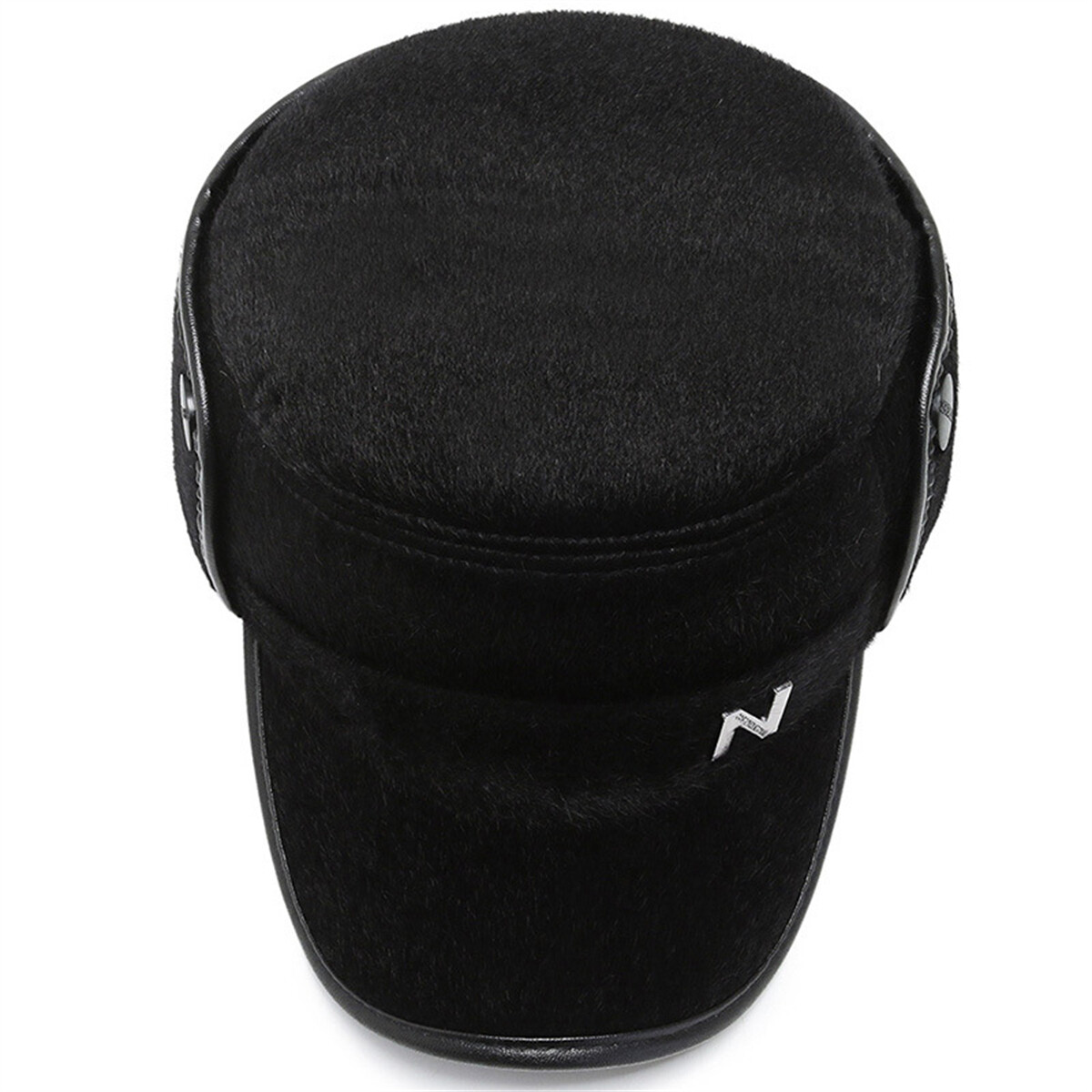 Warm Winter Daddy Gift Men's Woolen Flat Top Caps With Earflaps Cadet ...