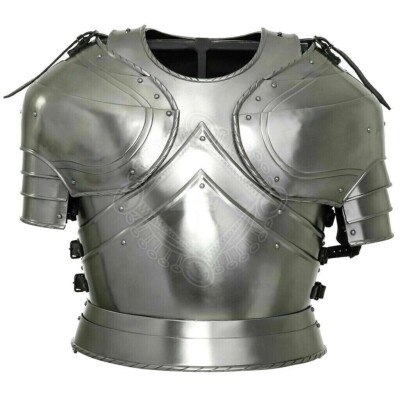Medieval Cuirass with Shoulder Breastplate Half Body Armor Metal chest ...