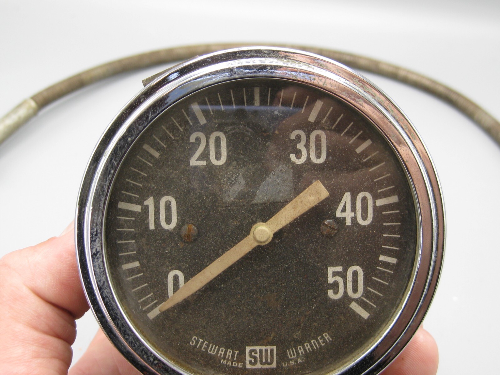 Vtg STEWART WARNER 5000 RPM 5K BIG BLOCK LOGO TACHOMETER FORD FLATHEAD ...