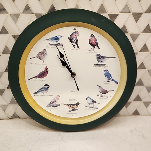 Bird Sound Wall Clock 1997 MFA Quartz Bird Song On Hour 13.5" Round ...