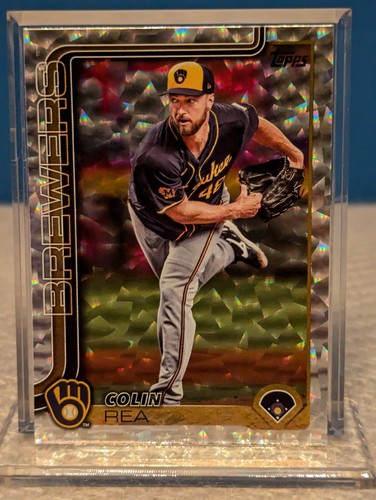2025 Topps Colin Rea Milwaukee Brewers #75 Silver Crackle Foilboard | eBay