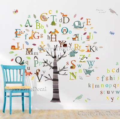 Huge Alphabets ABC Tree Nursery Wall Art Decal Stickers Children Kids ...