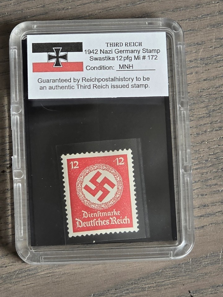 Third Reich WWII Nazi German Swastika NSDAP Stamp Collection w Hard ...