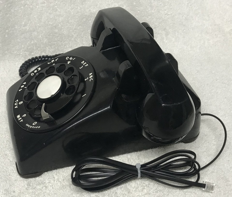 1950s WESTERN ELECTRIC C/D 500 ( 1-59 ) BLACK Rotary Dial Desk Table ...