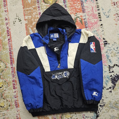 VTG 90's Starter NBA Orlando Magic Hooded Puffer Anorak Jacket Mens ...
