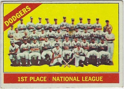 1966 Topps #238 Los Angeles Dodgers 1965 World Championship Team ...