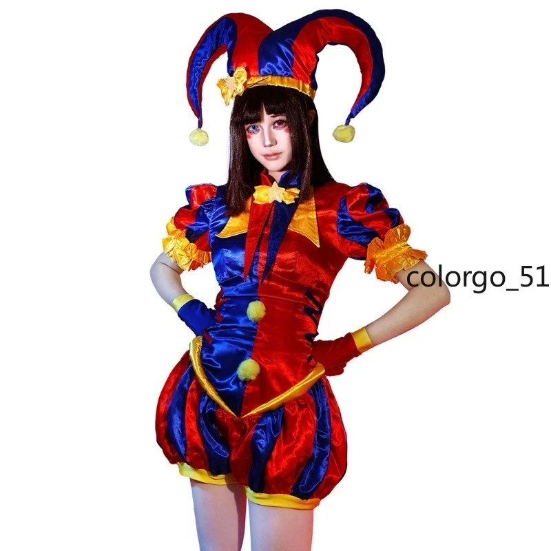 The Amazing Digital Circus Clown Girl Cosplay Suit Halloween Pomni ...