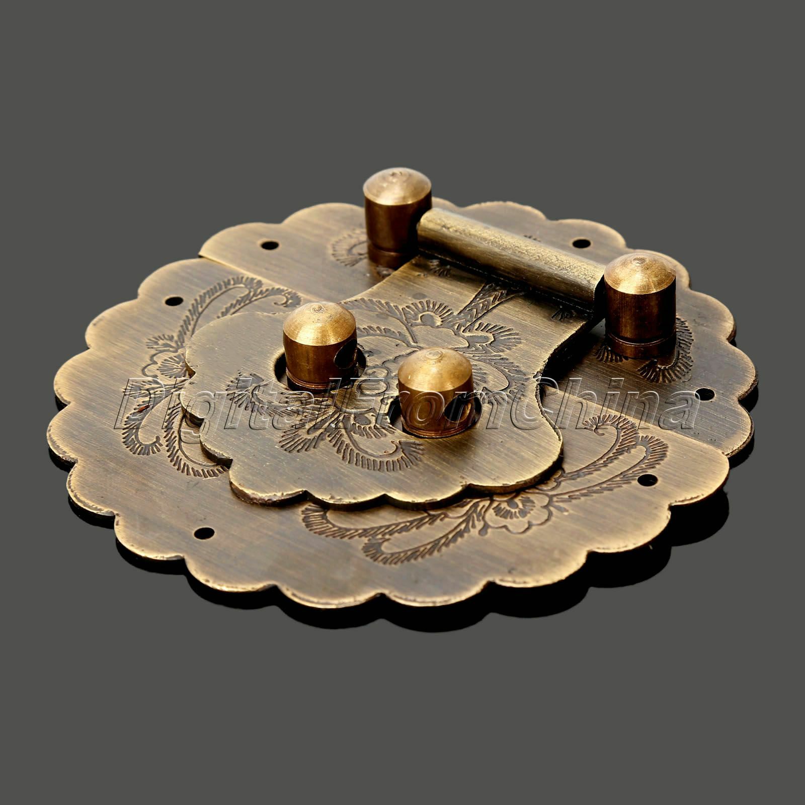 3.15" Brass Chinese Hardware Latch Copper Trunk Handle Box Hand ...