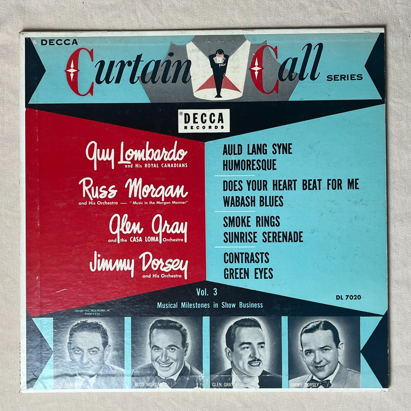 VARIOUS Curtain Call Series Vol. 3 1952 Vinyl 10" LP Decca DL 7020 ...