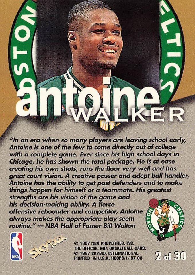 1997-98 Hoops #2 Antoine Walker Talkin' Hoops | eBay