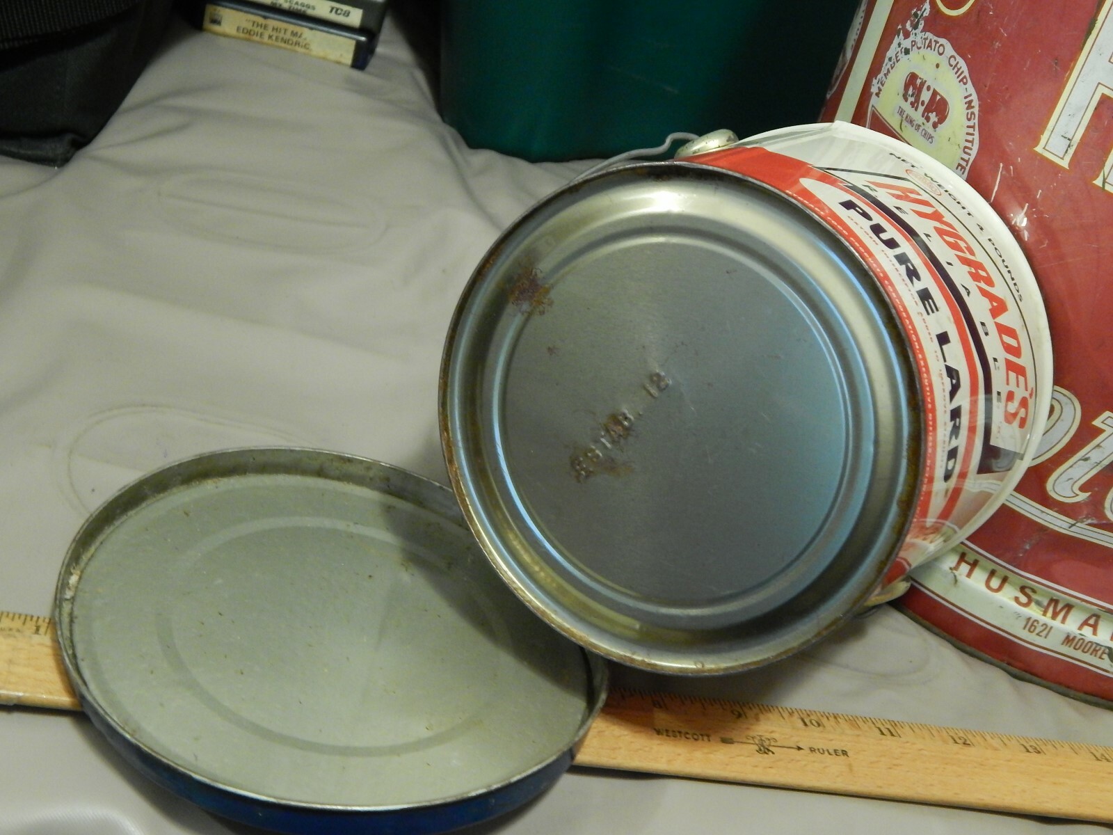 HYGRADE'S Reliable (4 Lbs) Pure Lard ~ Metal Pail ~ CANCO 1968 Detroit ...