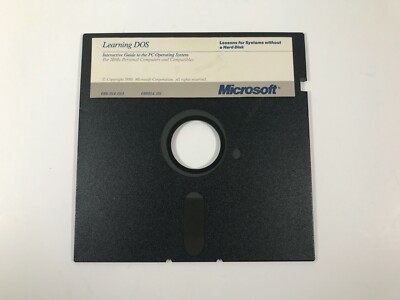 Vintage 1986 Microsoft Learning DOS - 5.25" Floppy Disc - Interactive ...