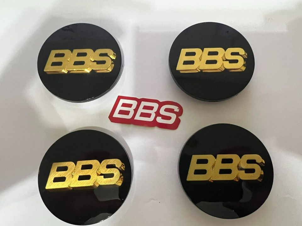 BBS 70mm Center Caps Logos 0924030 | Black & 3-D Gold | Aftermarket ...